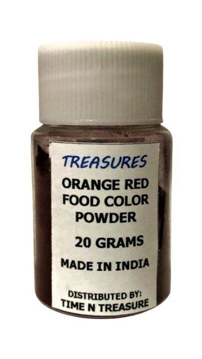 Treasures Orange Red Food Color Powder - 100% Pure From India (20g ...