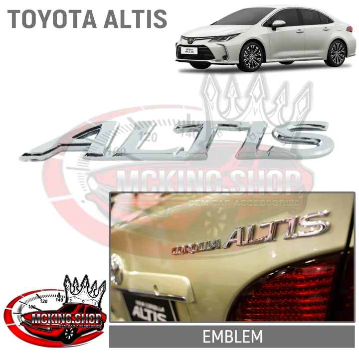 ALTIS Word Rear Trunk Badge Emblem for Toyota Altis (Chrome) | Lazada PH
