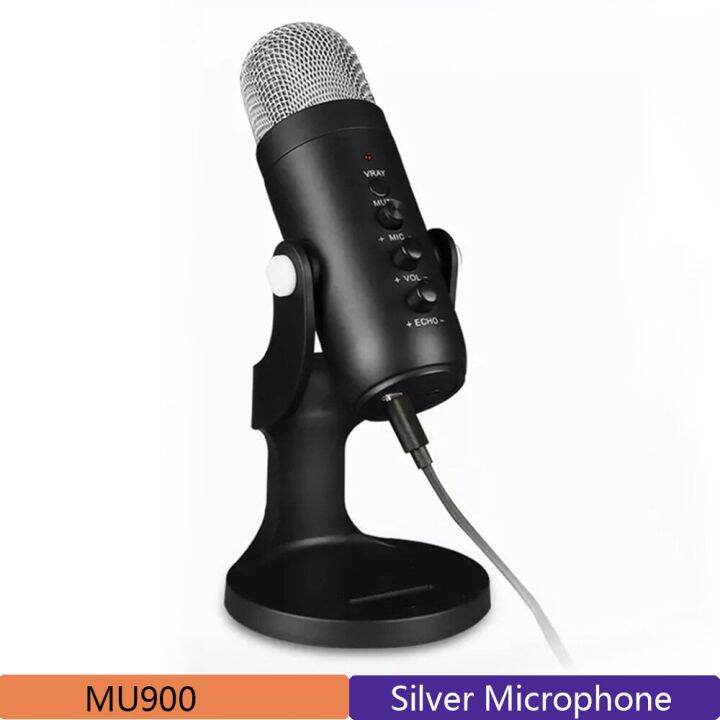 MU900 Condenser Microphone Studio Recording USB Microphone for PC ...