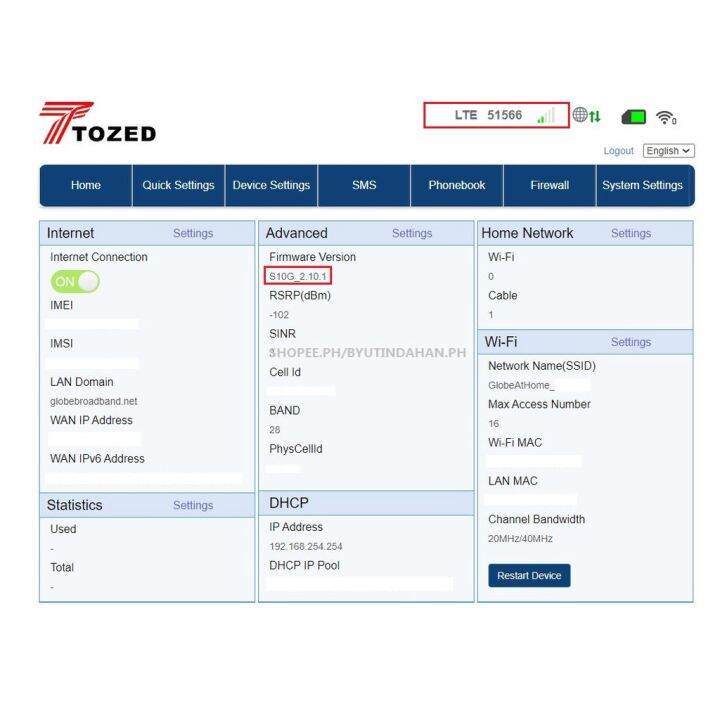 durable GLOBE AT HOME PREPAID WIFI PERMANENT OPENLINE ZLT S10G | Lazada PH