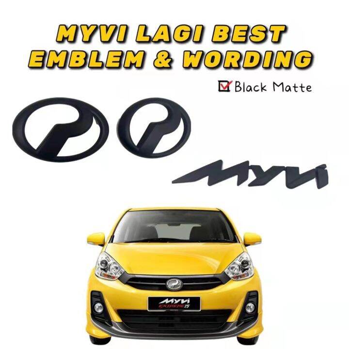 Myvi Lagi Best Emblem Logo Matte Black | Lazada
