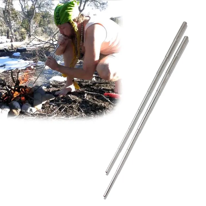 Stainless Steel Blow Pocket Bellow Collapsible Air Blow Stick Campfire ...