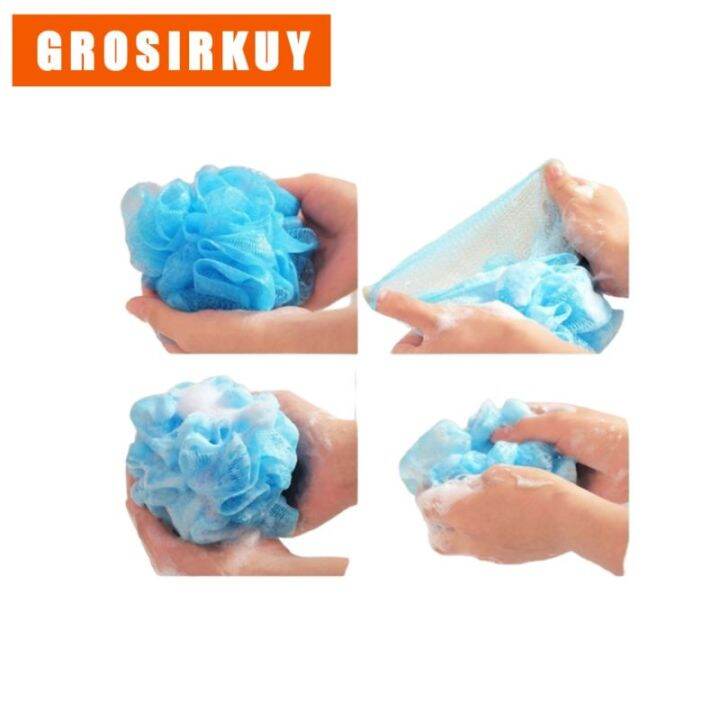 SPONS MANDI JARING Shower Puff Bath Sponge Ball Super Busa Spon ...