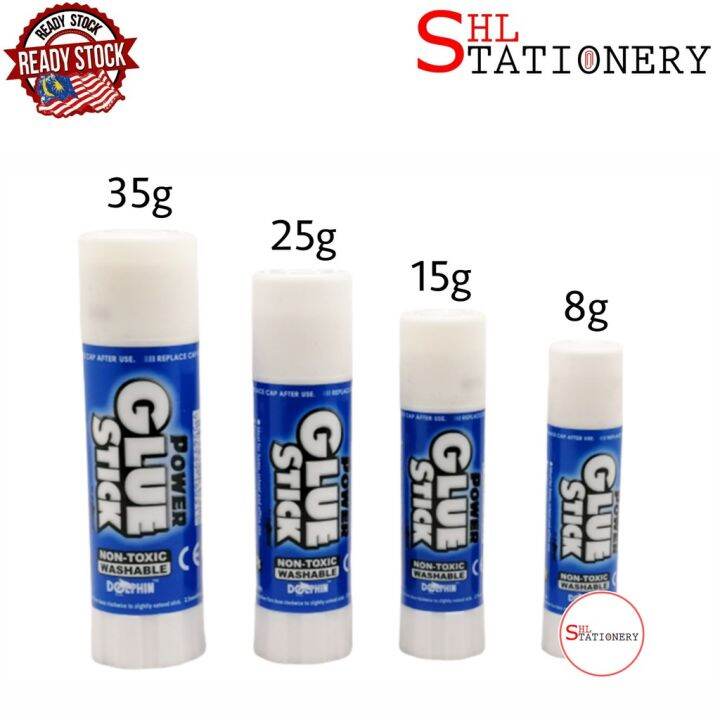 DOLPHIN Non-Toxic Washable Power Glue Stick 8g / 15g / 25g / 35g Strong ...