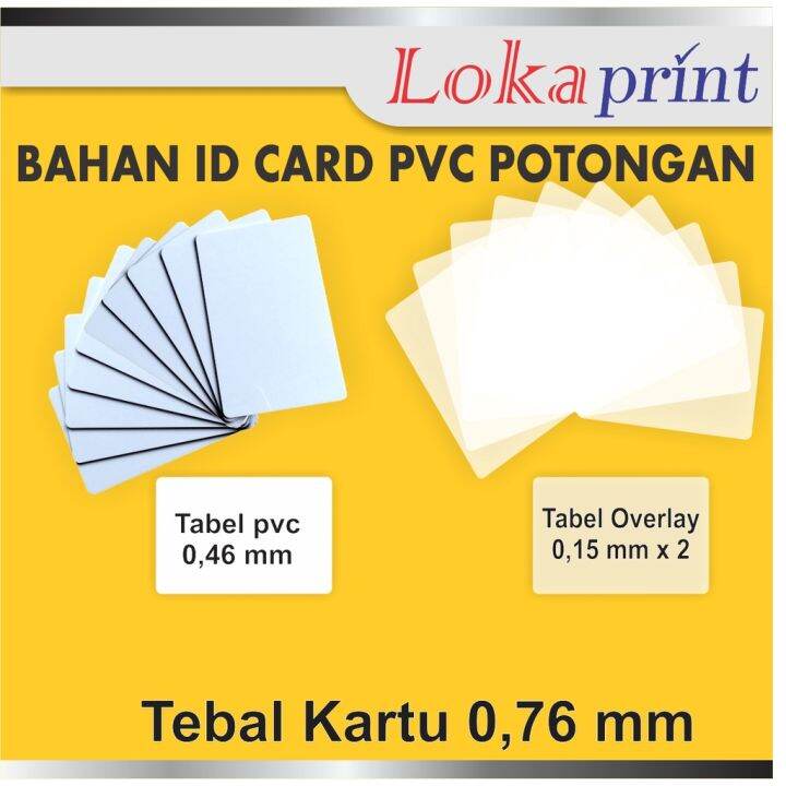 Bahan ID Card PVC Potongan Inkjet kosongan Blank 10 Pcs Tinggal Print ...