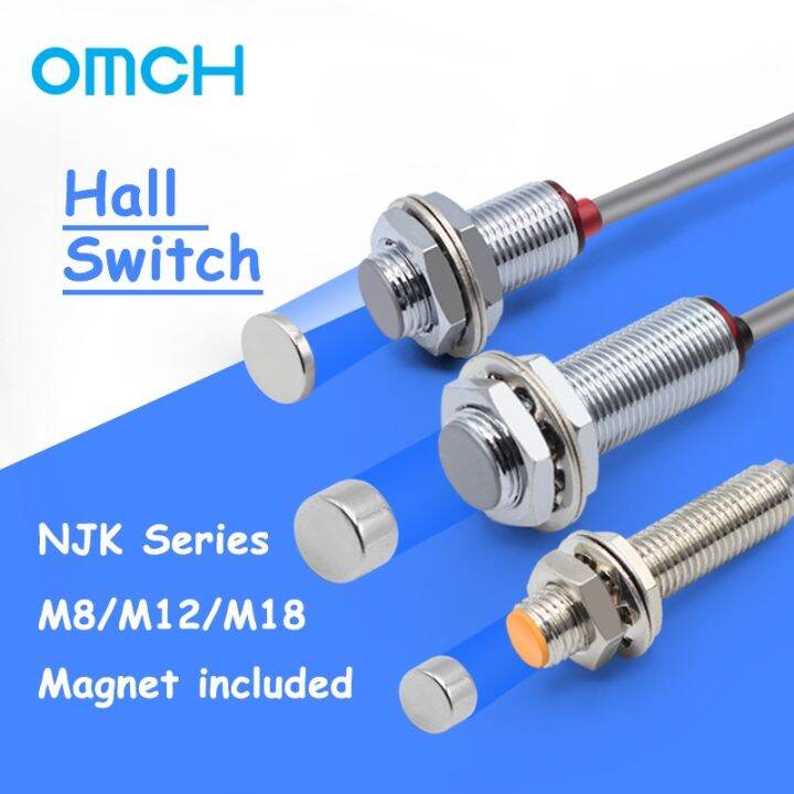 OMCH Hall Switch NJK 5002c Proximity Inductive Magnetic Sensor M8/M12M18 Normally Open/closed ...