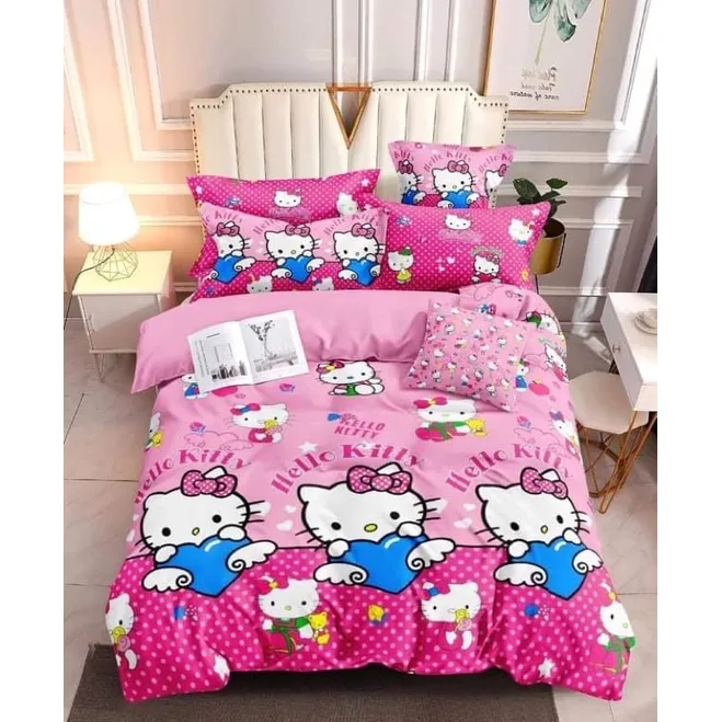 Hello Kitty Character Design 3 in 1 Canadian Cotton Bedsheet Set ...