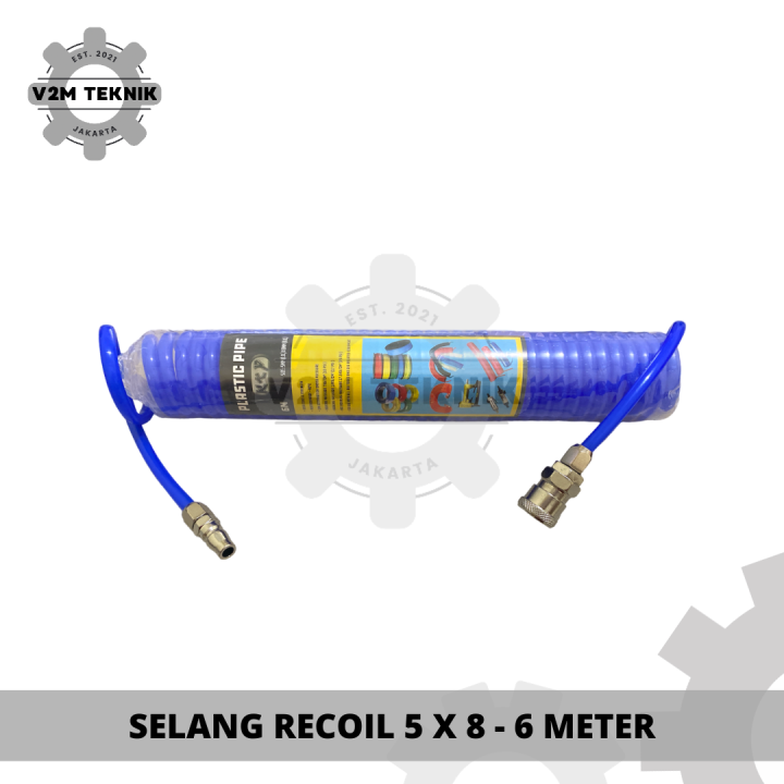 KTP Selang Angin Kompresor 6 Meter / Selang Spiral 6M Recoil Hose 6 M ...