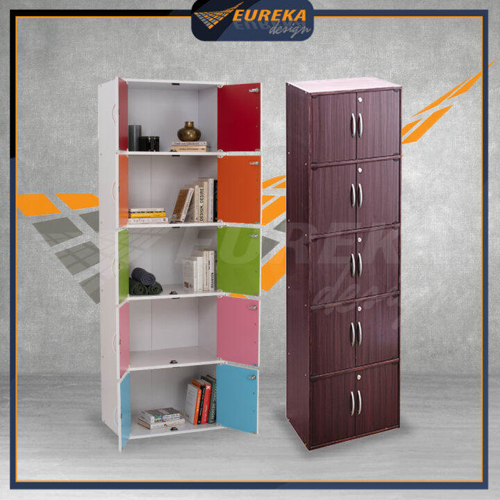 EUREKA DIY 10 Door Storage Cabinet Box Lock Wood / Almari Kabinet ...