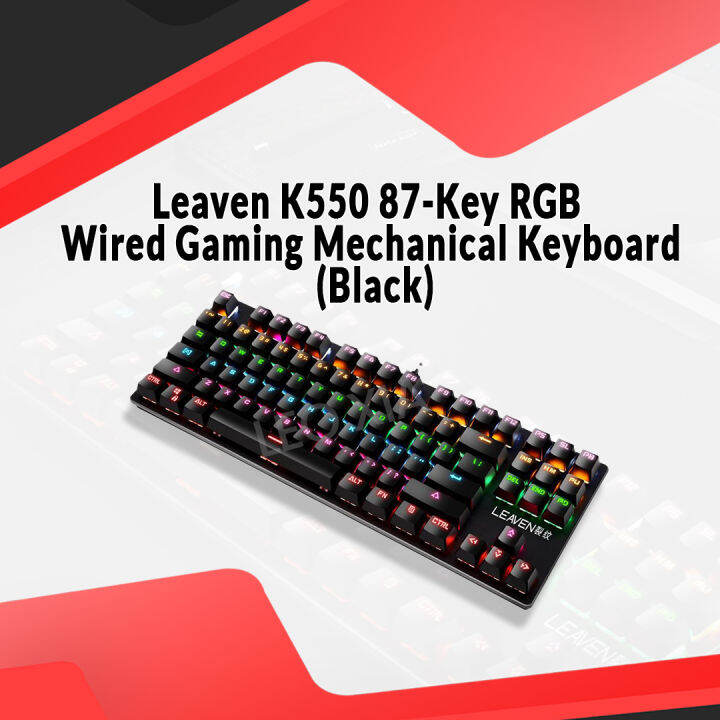 Leaven K550 87-Key RGB wired gaming mechanical keyboard | Lazada PH