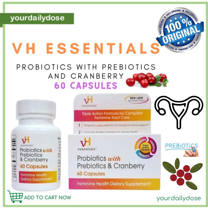 VH ESSENTIALS PROBIOTICS WITH PREBIOTICS AND CRANBERRY 60 CAPSULES ...