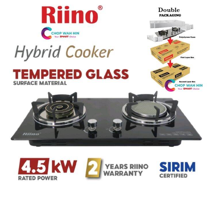 Riino Tempered Glass Infrared & Gas Stove Build-In / Tabletop Hybrid ...