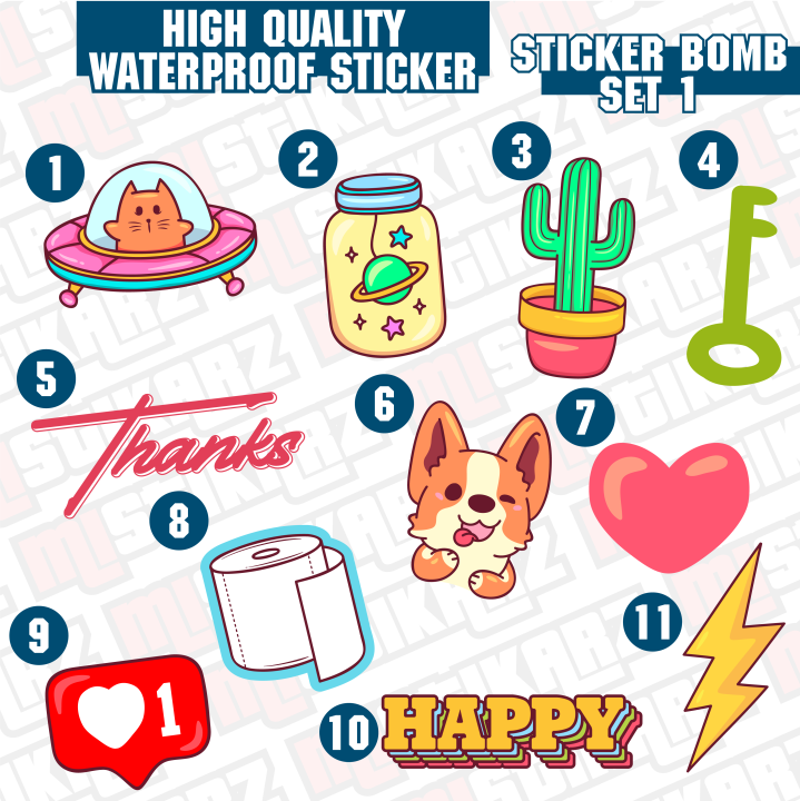 STICKERBOMB SET 1 - Waterproof Sticker | Lazada PH