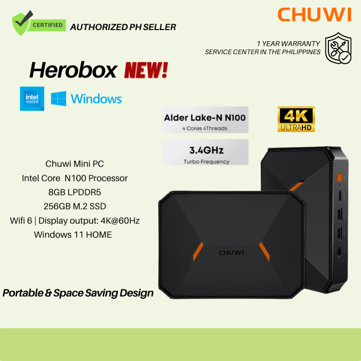 Chuwi Herobox N100 Mini Pc Windows 11 Home | Lazada PH