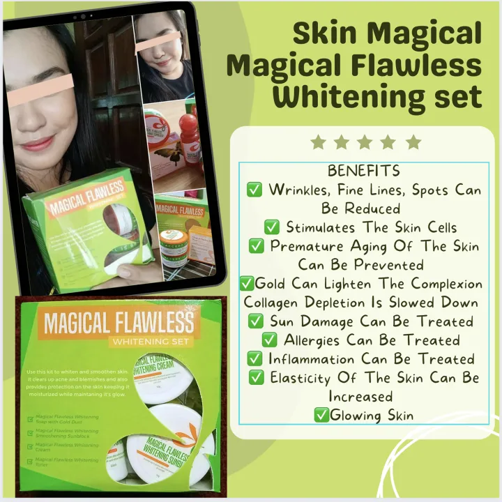 SALE! [WITH FREEBIE] ORIGINAL MAGICAL FLAWLESS WHITENING SET by SKIN ...