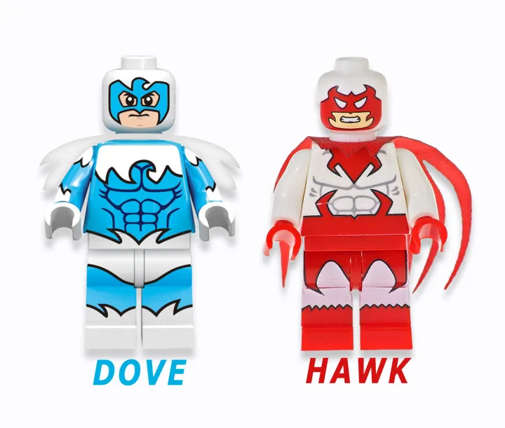 Lego (2) Minifigures, DC comics characters DOVE & HAWK Building Block ...