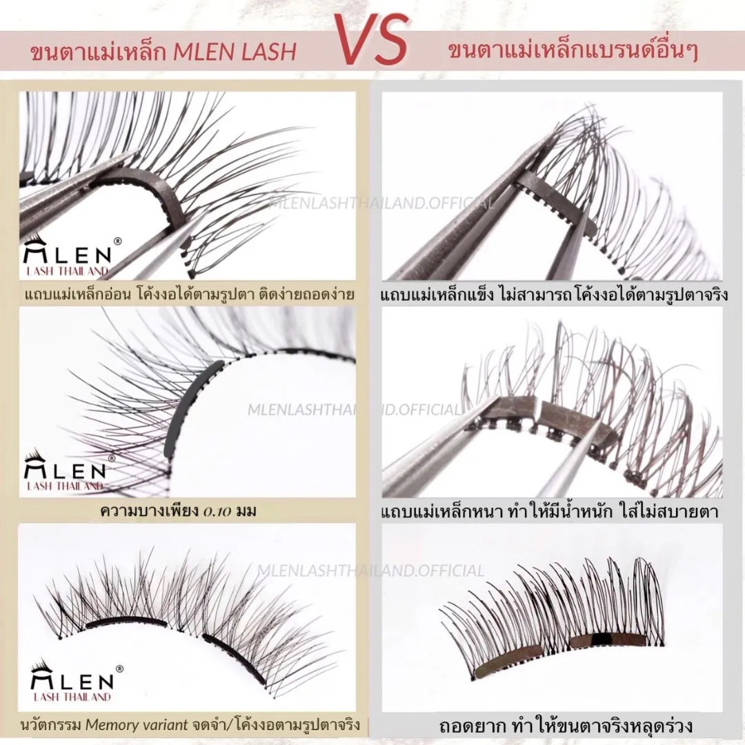 Mlenlash - ขนตาแม่เหล็ก MLEN Magnetic eyelashes 14 Little Barbie | Thisshop
