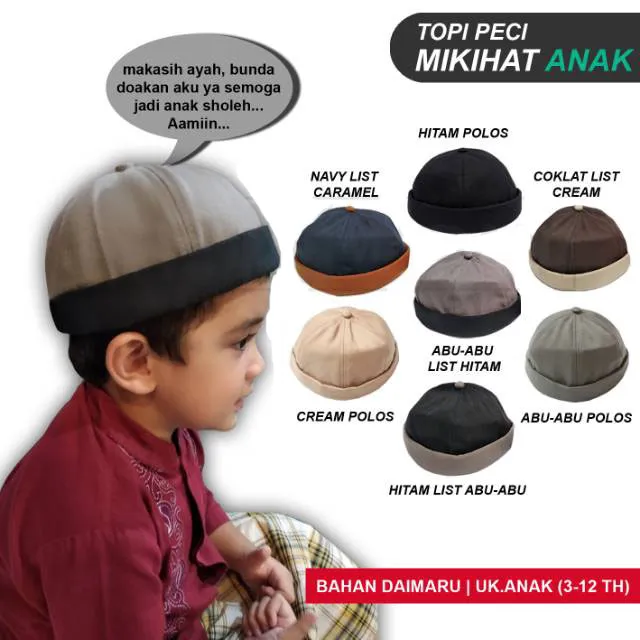 Peci Anak mikihat / Topi Peci Anak / Peci Uas Anak Anak | Lazada Indonesia