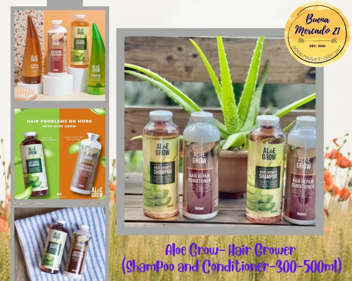 Aloe Grow- Hair Grower (Shampoo and Conditioner-500ml) | Lazada PH