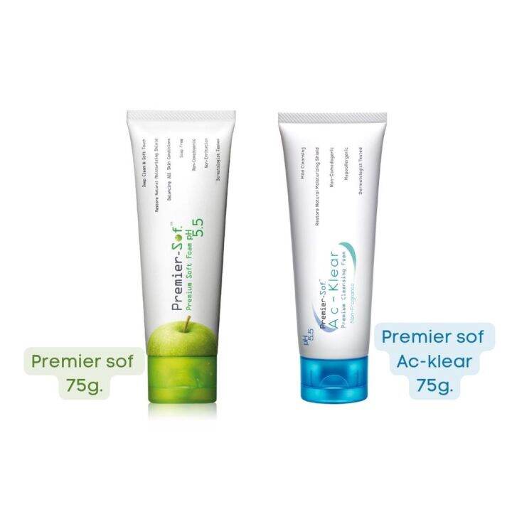 โฟมล้างหน้า Premier - Sof Premium Soft Foam pH 5.5 และpremier ac klear 75g. ทำความสะอาด ล้ำลึก ...
