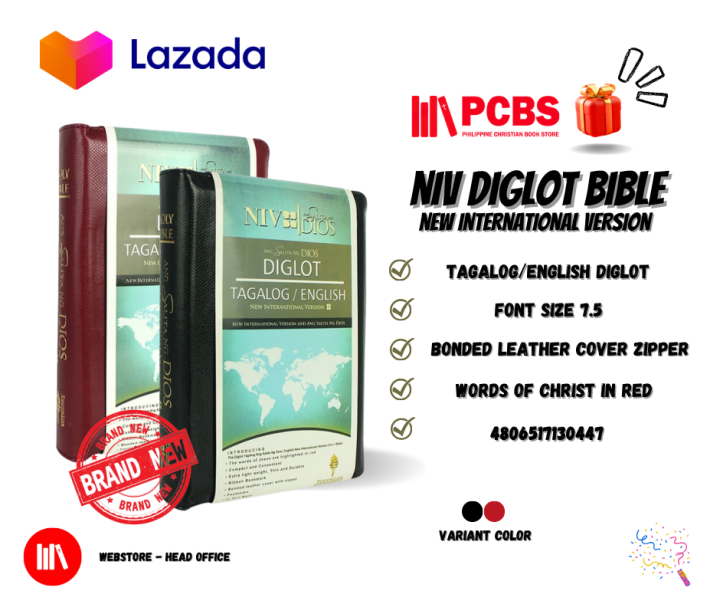 PCBS NIV Diglot Bible (ENGLISH/TAGALOG DIGLOT/WITH ZIPPER) NIV /Ang ...