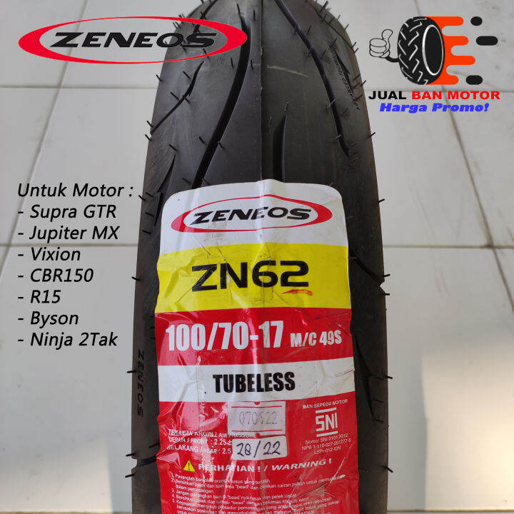 Ban Zeneos ZN62 100 70 ring 17 Tubeless motor sport GTR CBR MXKING | Lazada Indonesia