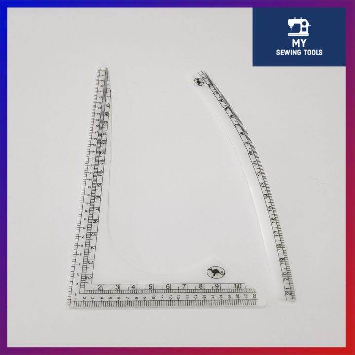 Double Ruler (mini) | Set pembaris kecil L & lengkung | Lazada