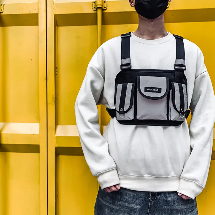 Hip-hop Chest Rig Bags Reflective Waistcoat Pack Male Tactical Vest ...