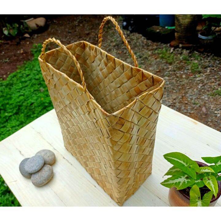 Large Size: Eco Pandan Planter Pot / Organizer / Bayong / Tampipi Box ...