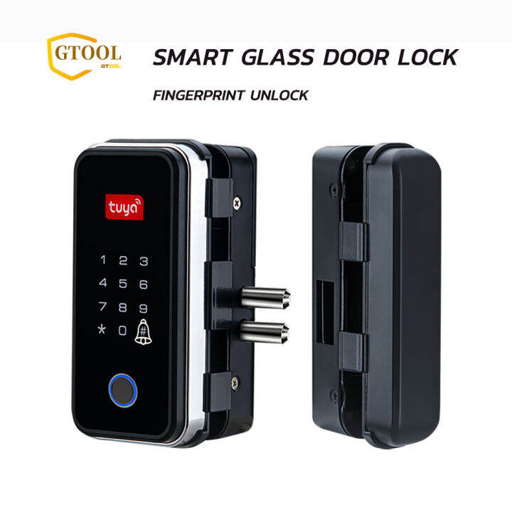 Smart Glass Door Lock Tuya Digital Glass Door Lock with Doorbell ...