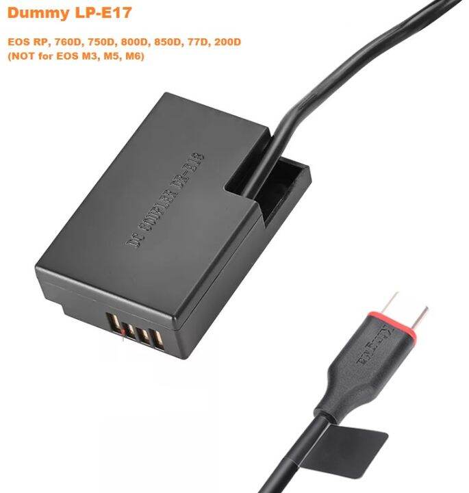 Pin ảo Dummy KingMa LP-E17 Type C dùng cho máy ảnh Canon EOS RP, 760D ...