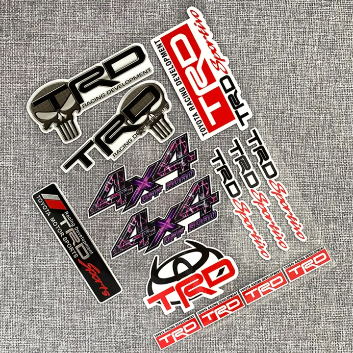 TRD LOGO Car Sticker Aluminum Motorsport Badge Emblem Decal For Toyota ...