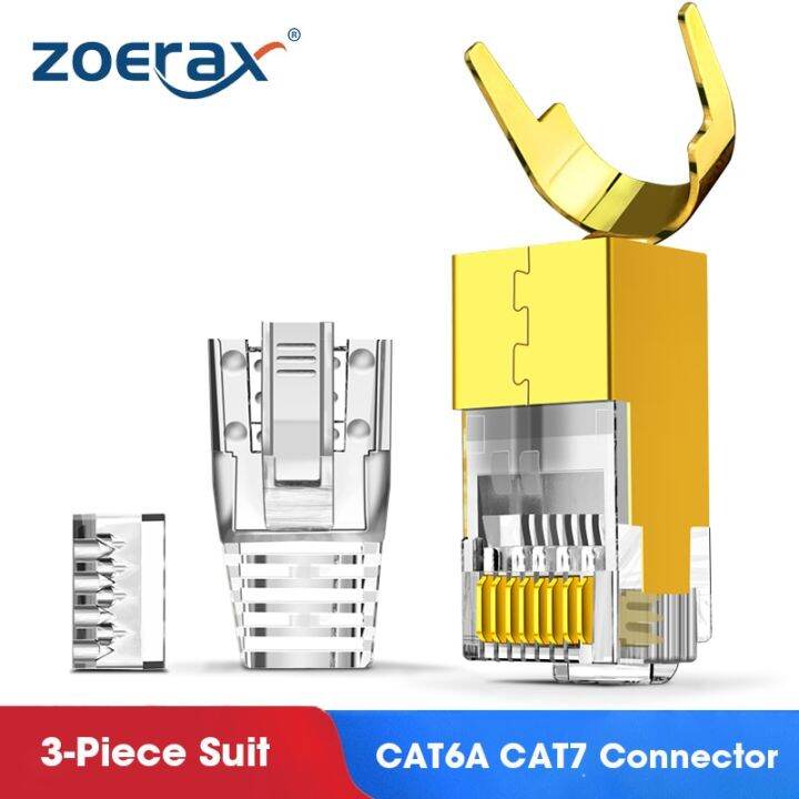ZoeRax CAT6A CAT7 Connector, Non-Pass Through RJ45 Connectors , UL ...