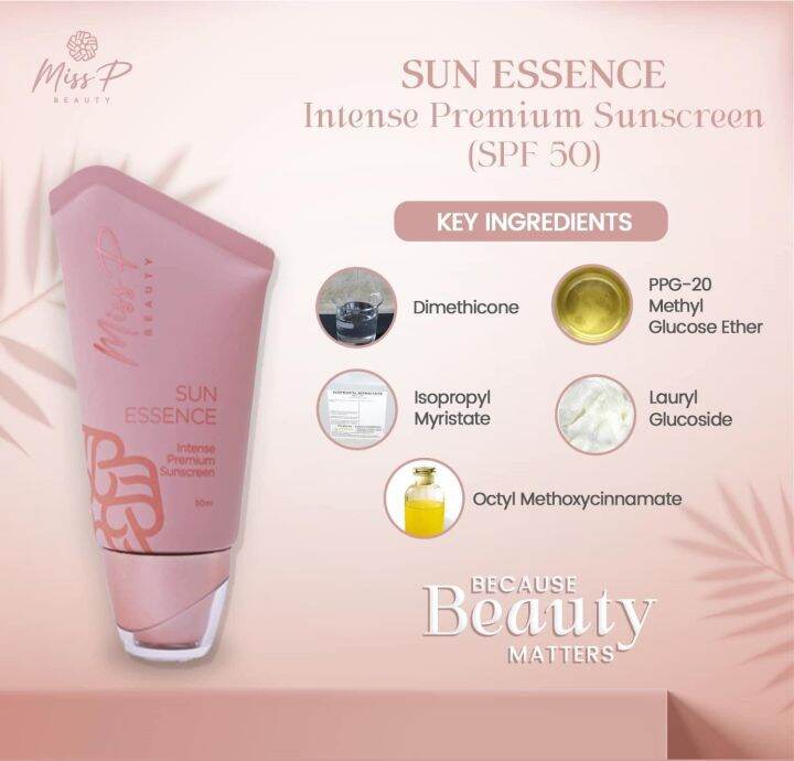 Miss P Beauty SUN ESSENCE Intense Premium Sunscreen SPF 50 (50mL ...