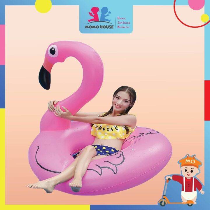 Inflatable Giant Flamingo Shaped Swimming Pool Float Raft Ring | Lazada