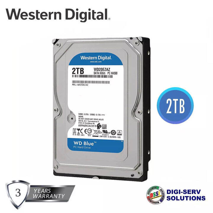 WD Blue 2TB 5400 RPM 256MB Cache SATA 6Gbs 3.5" Internal Hard Drive ...