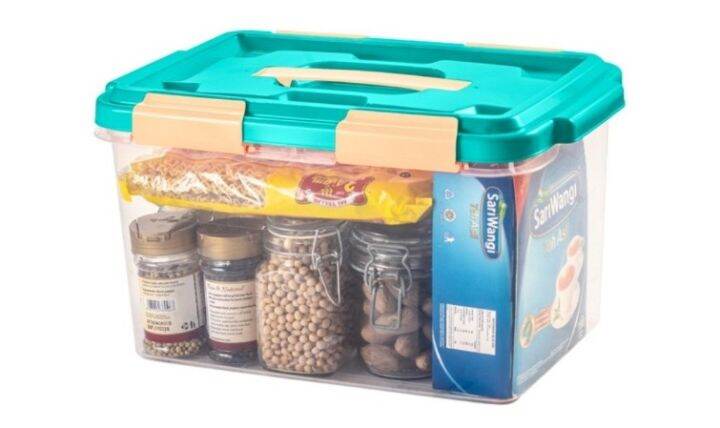 Container Box 15 Liter Bening Transparan Handle Cangkingan Pegangan ...