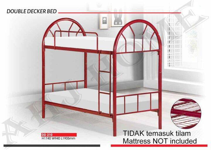 Double Decker Katil Besi Dua Tingkat Metal Bedroom Furniture Katil Besi ...