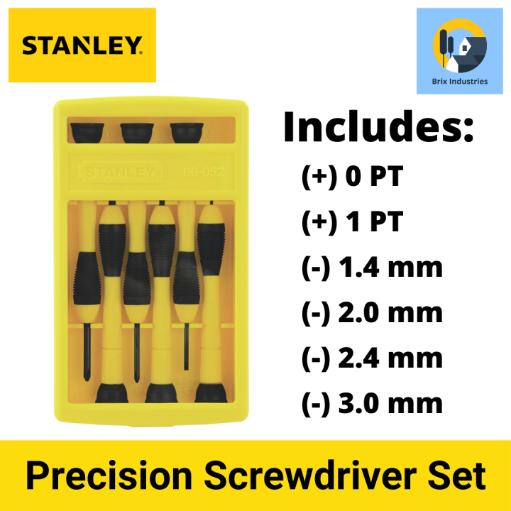 Stanley 6 Pieces Bi-Mat Precision Screwdriver Set (Yellow) STHT66052-8 ...