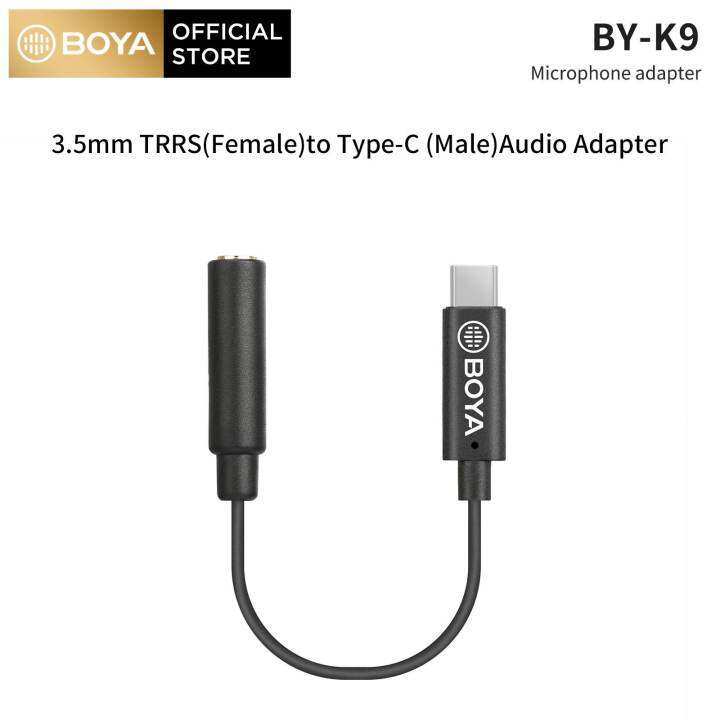 BOYA BY-K9 Audio Adapter Cable 3.5mm TRRS Female to Type-C Male for ...