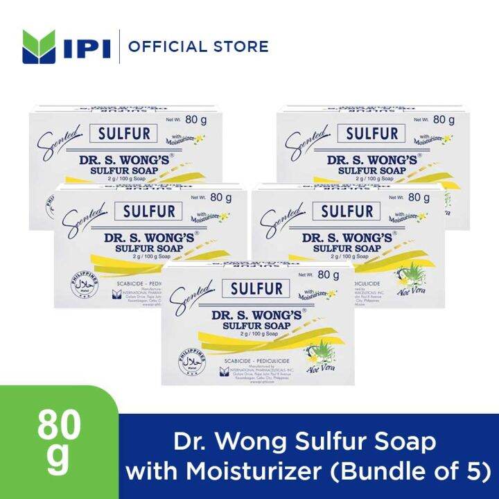 Dr. Wong Sulfur Soap with Moisturizer 80g (Bundle of 5) | Lazada PH