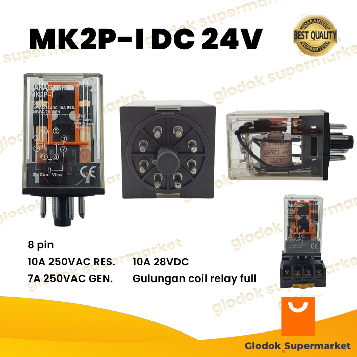 Relay MK2P DC 24V 8 pin Riley MK2P-I 24 Volt 8p 10a | Lazada Indonesia