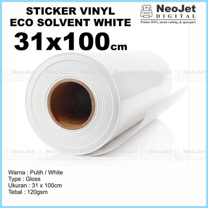 Sample Sticker Vinyl ECO SOLVENT White Gloss 31 x 100 cm Putih Murah ...