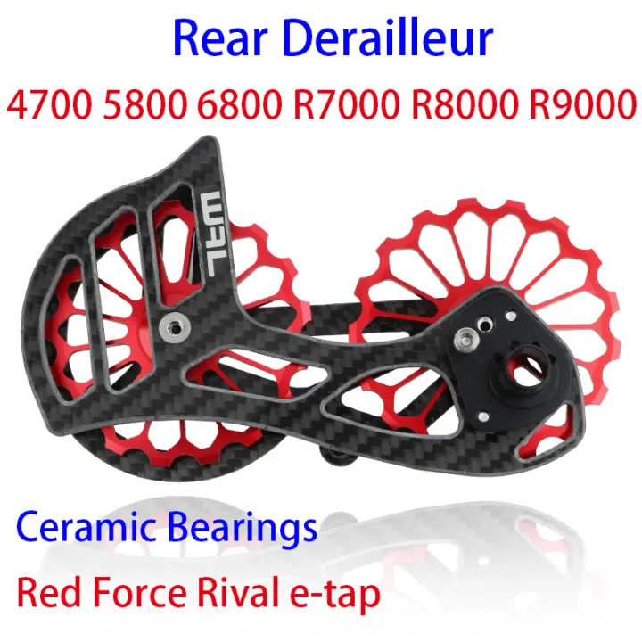 Road Bike Rear Derailleur Carbon Fiber Ceramic Bearing 17T Pulley Guide Wheel R5800 R6800 R7000 ...