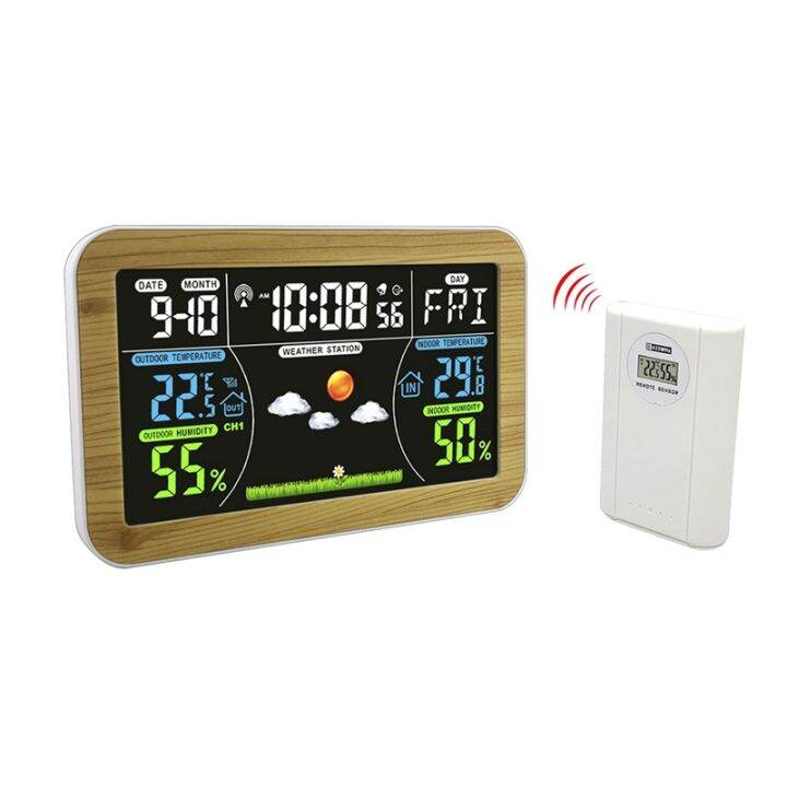 Digital Table Watch with Temperature and Humidity Gauge Weather Station ...