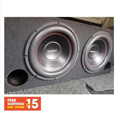 HIGH POWER 12” Inch DOUBLE Sub Woofer with Box CALIBER / BOSOKO / T ...