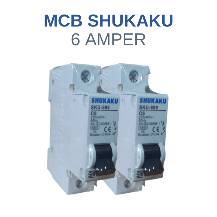 MCB 6A SHUKAKU MCB 6 AMPERE SAKLAR LISTRIK 1 PHASE MCB SHUKAKU 6 AMPER ...