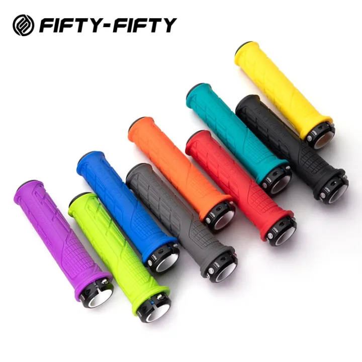 FIFTY-FIFTY MTB จักรยาน Grips Custom Ruer Compound เดี่ยวล็อค Handlebar ...