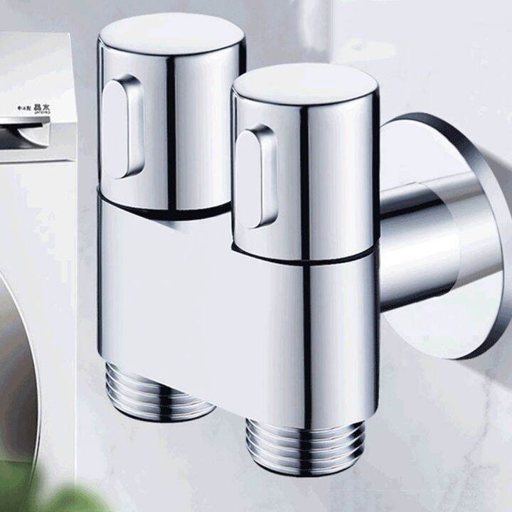 G1/2 1in Two Out Double Control Washing Machine Faucet Toilet Triangle ...