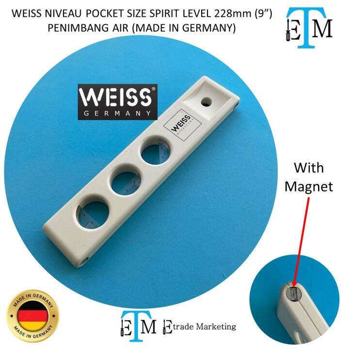 WEISS NIVEAU POCKET SIZE SPIRIT LEVEL 228mm (9inch) / PENIMBANG AIR ...